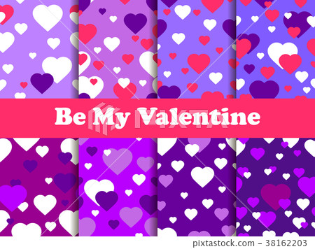 Valentine's day. 14 February. Seamless pattern set - Stock Illustration ...