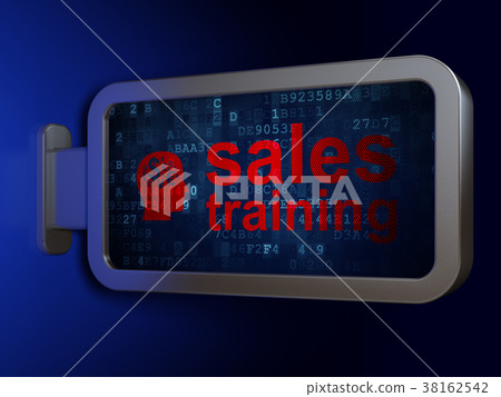 Advertising concept: Sales Training and Head With - Stock Illustration ...