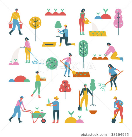 spring work. Set of people - Stock Illustration [38164955] - PIXTA