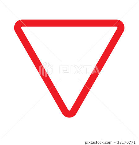 give way sign icon on white background. - Stock Illustration [38170771 ...