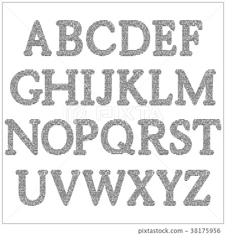 Vector Alphabet Set. Gray letters on a white - Stock Illustration ...