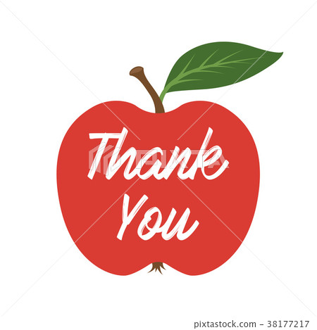 Fresh apple with the text THANK YOU. - Stock Illustration [38177217 ...