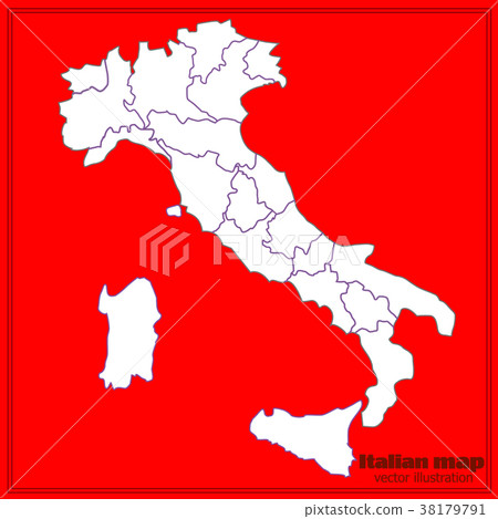 Map of Italy with red background. Vector - Stock Illustration [38179791 ...