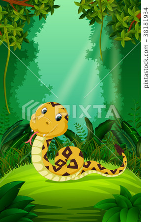 Snake in the clear and green forest - Stock Illustration [38181934] - PIXTA