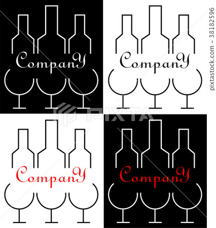 minimalistic logo for alcohol business three - Stock Illustration ...