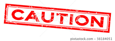 Grunge red caution word square rubber seal stamp - Stock Illustration ...