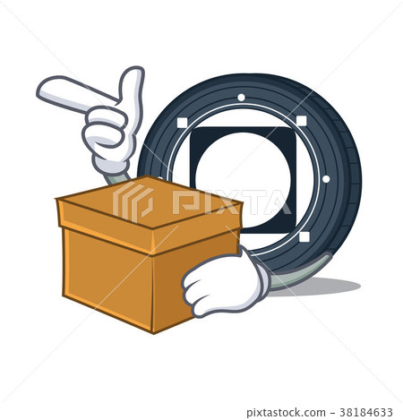 With box Byteball Bytes coin character cartoon - Stock Illustration ...