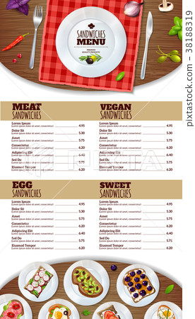 Sandwiches Menu Poster - Stock Illustration [38188319] - PIXTA