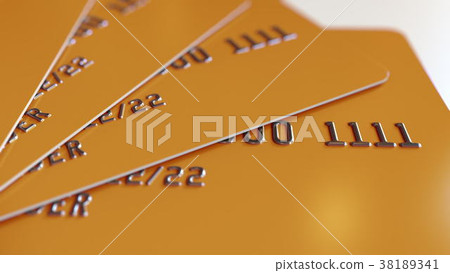Orange bank cards close-up, 3D rendering-插圖素材 [38189341] - PIXTA圖庫