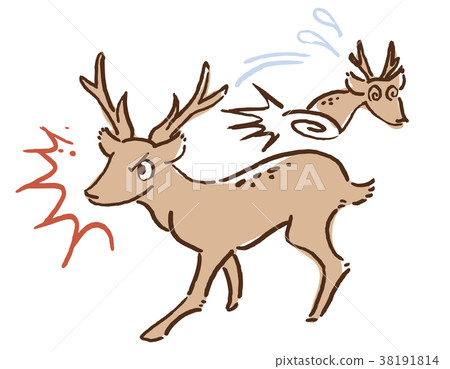 Deer fight flee image - Stock Illustration [38191814] - PIXTA