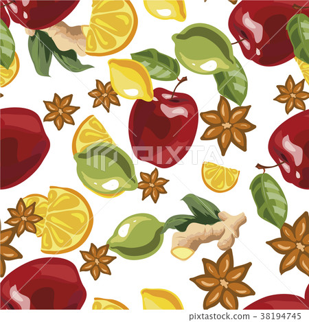 Vector illustration of a seamless pattern with - Stock Illustration ...