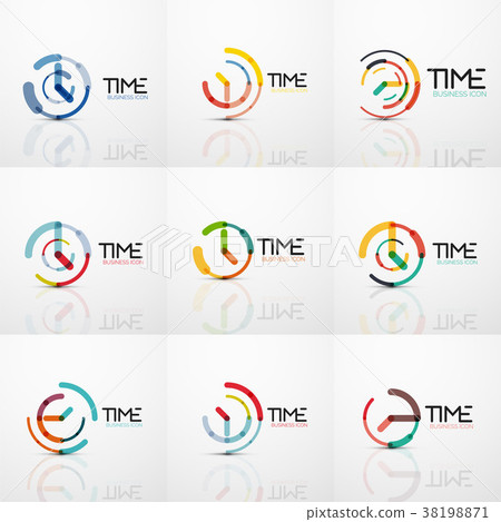 Collection of vector abstract logo ideas, time - Stock Illustration ...