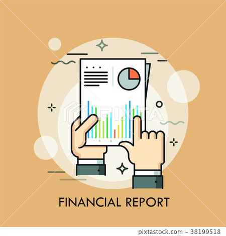 Human hands holding paper document with diagrams - Stock Illustration ...