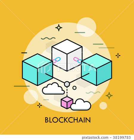 Blockchain thin line concept vector - Stock Illustration [38199783] - PIXTA
