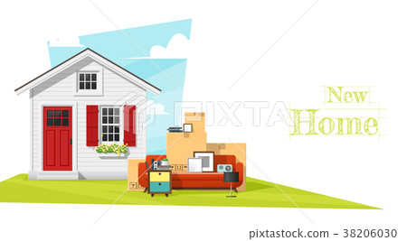 Moving home concept background - Stock Illustration [38206030] - PIXTA
