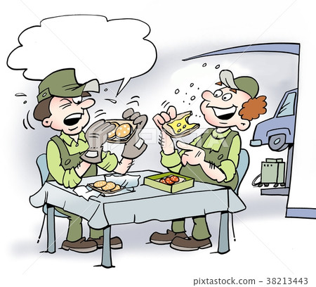 Cartoon illustration of two mechanics - Stock Illustration [38213443 ...