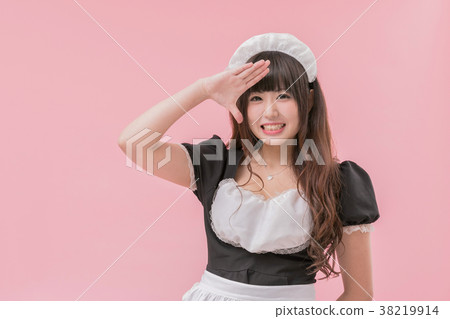 Black Maid Cosplay Salute - Stock Photo [38219914] - PIXTA