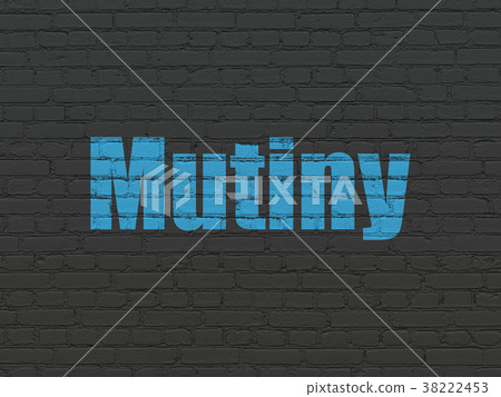 Politics concept: Mutiny on wall background - Stock Illustration ...