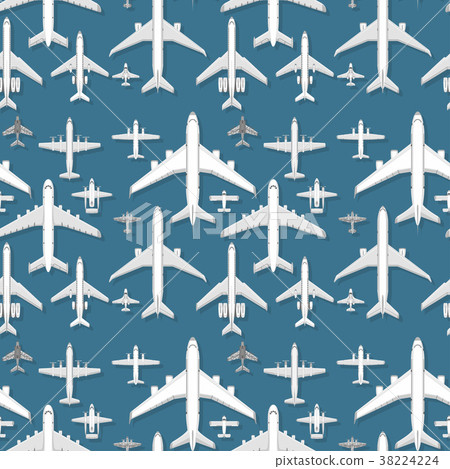 Airplane seamless pattern background vector-插圖素材 [38224224] - PIXTA圖庫