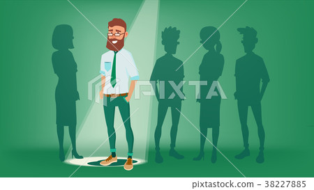 Man Stand Out From The Crowd Vector. Choosing - Stock Illustration ...