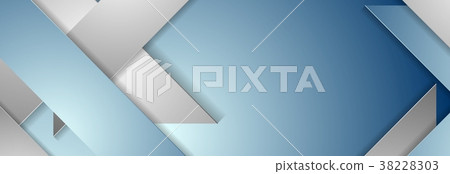 Blue and grey geometric corporate banner design - Stock Illustration ...
