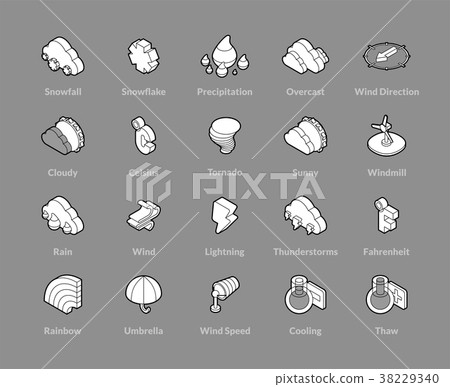 Isometric outline icons set - Stock Illustration [38229340] - PIXTA