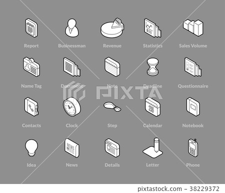 Isometric outline icons set - Stock Illustration [38229372] - PIXTA