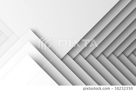 White pattern of square layers. 3d render-插圖素材 [38232350] - PIXTA圖庫