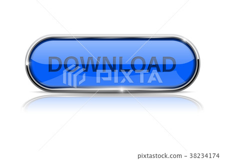 Download button. Shiny blue oval web icon - Stock Illustration ...