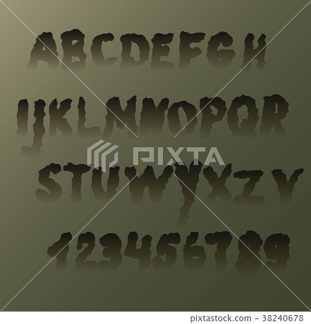 Set terrible trembling letters ,transparent - Stock Illustration ...