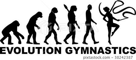 Evolution gymnastics with ribbon - Stock Illustration [38242387] - PIXTA