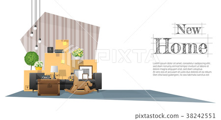 Moving home concept background - Stock Illustration [38242551] - PIXTA