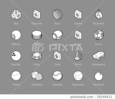 Isometric outline icons set - Stock Illustration [38248412] - PIXTA