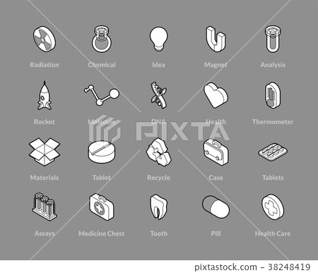 Isometric outline icons set - Stock Illustration [38248419] - PIXTA