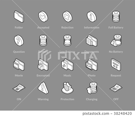 Isometric outline icons set - Stock Illustration [38248420] - PIXTA