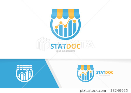 Vector graph and shop logo combination. Diagram - Stock Illustration ...