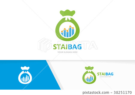 Vector graph and bag logo combination. Diagram and - Stock Illustration ...