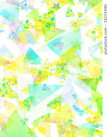 Watercolor triangle collage background material - Stock Illustration ...