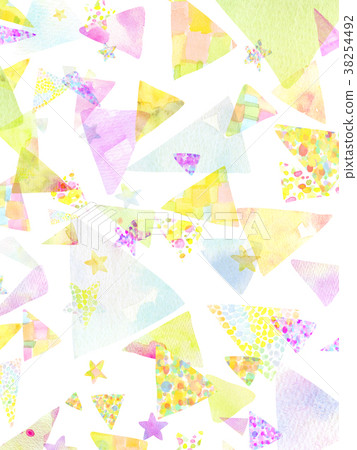 Watercolor triangle collage background material - Stock Illustration ...