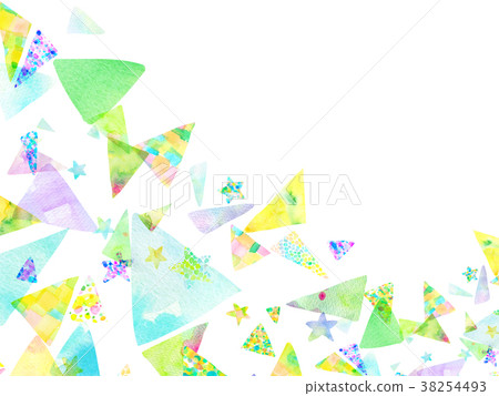 Watercolor triangle collage background material - Stock Illustration ...