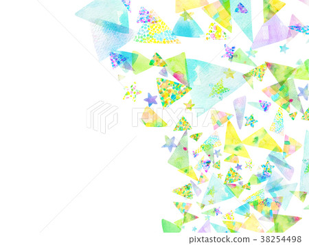 Watercolor triangle collage background material - Stock Illustration ...