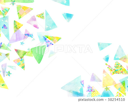 Watercolor triangle collage background material - Stock Illustration ...