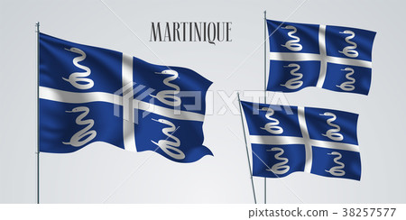 Martinique waving flag set of vector illustration - Stock Illustration [38257577] - PIXTA