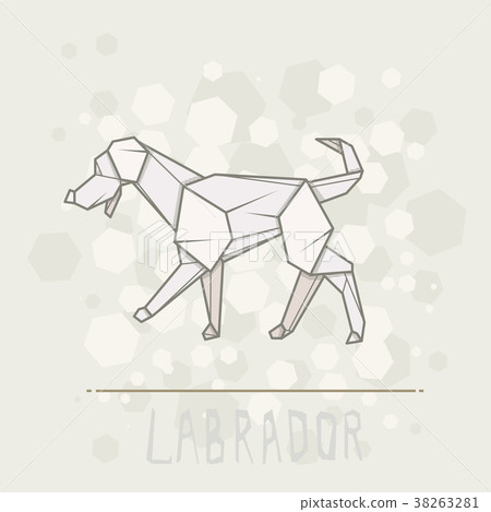Paper origami of dog, labrador. - Stock Illustration [38263281] - PIXTA