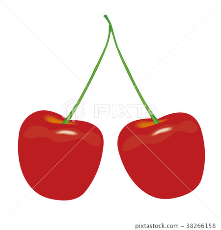 Illustration of twin cherries | Cherry fruit |... - Stock Illustration ...