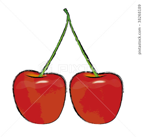 Illustration of twin cherries | cherry berry |... - Stock Illustration ...