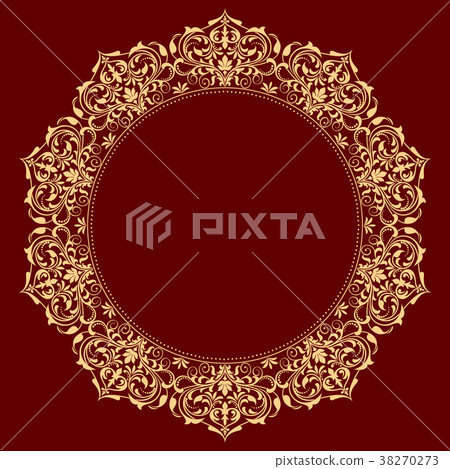 Dark red and gold floral border. Lace vector - Stock Illustration ...