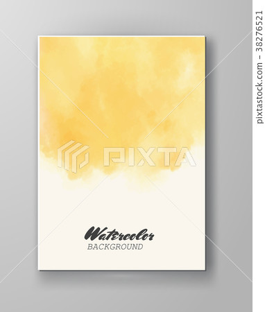 Card with vector hand drawn watercolor background. - Stock Illustration ...