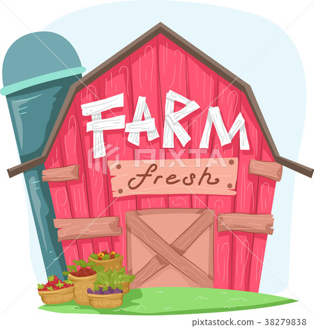 Farm Fresh Barn Illustration - Stock Illustration [38279838] - PIXTA