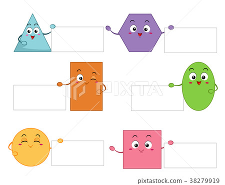 Basic Shapes Mascots Boards Illustration - Stock Illustration [38279919 ...